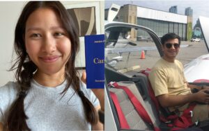 Licence received: Allyson – and first solo: Neel