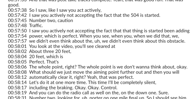 Flight videos: transcripts